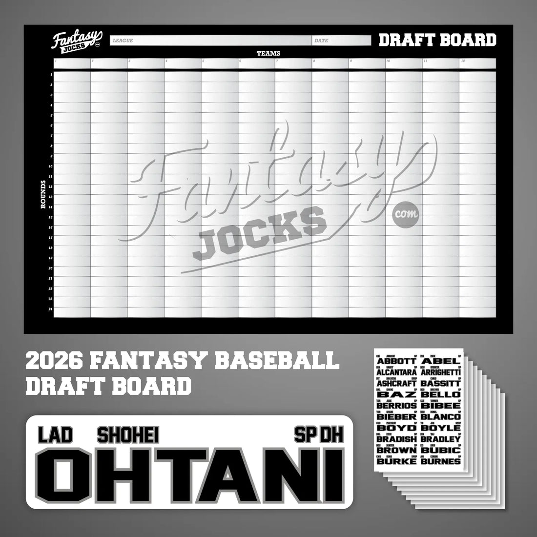 Fantasy Baseball Draft Board - Custodian Kit - FantasyJocks