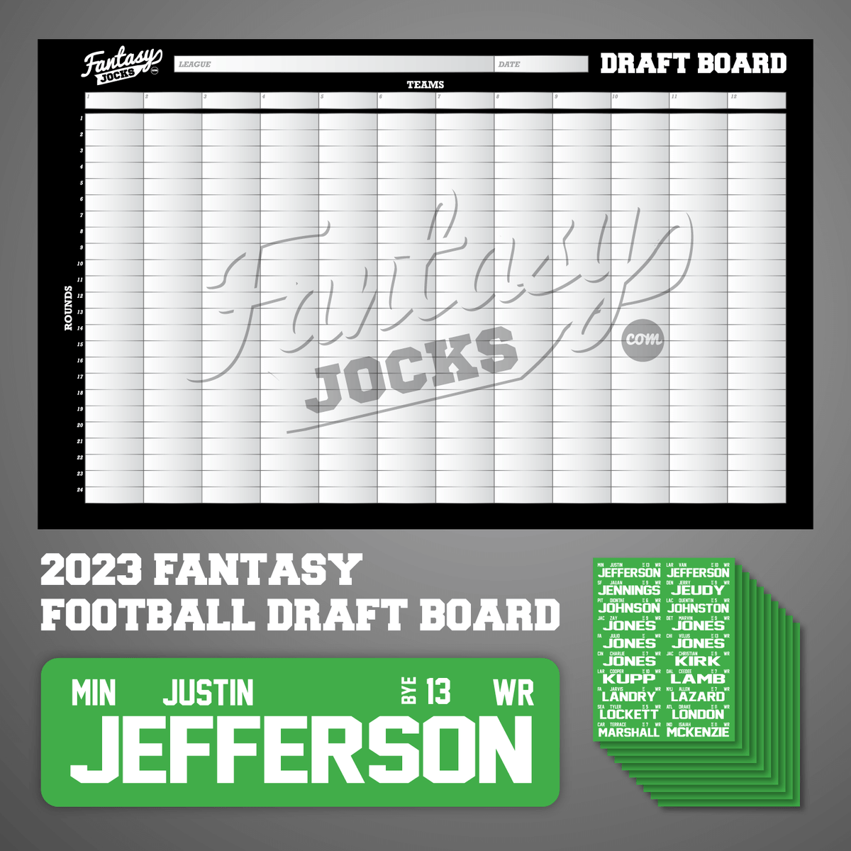 "The Manager" Fantasy Football Draft Board | FANTASYJOCKS